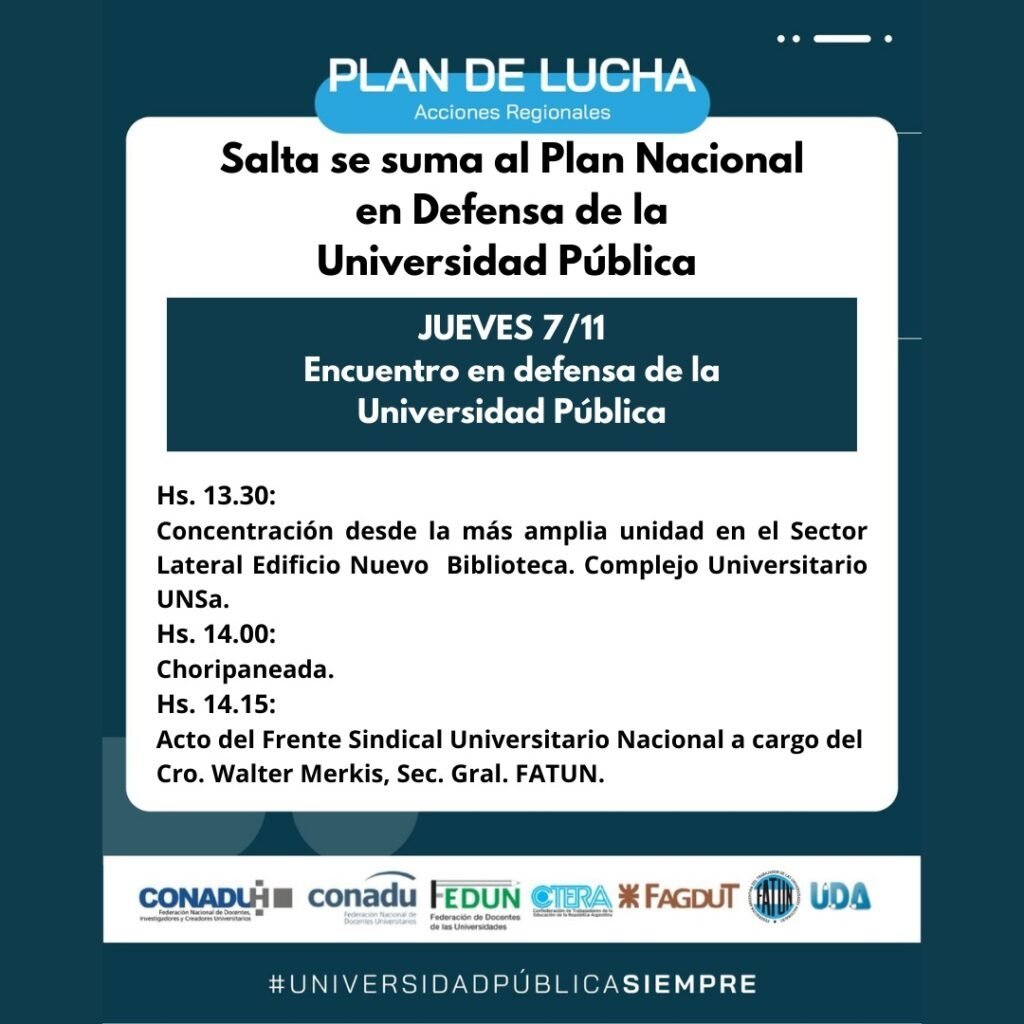 En la UNSa realizarán un jornada en Defensa de la Universidad Pública – La Hora de Salta